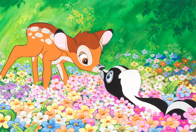 Bonhams : Bambi Two hand-painted artworks by Disney Studio Manager ...