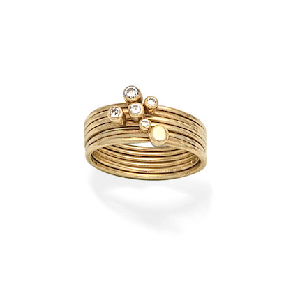 Bonhams : WENDY RAMSHAW SIX DIAMOND-SET STACKING RINGS,