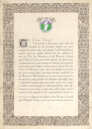 Bonhams : DUVAL (ELSIE) Printed address bearing stamped signature of ...