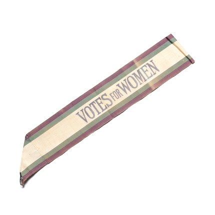 Bonhams : VOTES FOR WOMEN SASH Original 'Votes for Women' tri-coloured ...