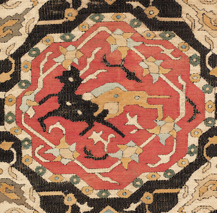 Bonhams : A rare Safavid embroidered cotton panel Caucasus, probably ...