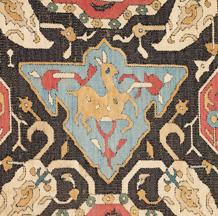 Bonhams : A rare Safavid embroidered cotton panel Caucasus, probably ...