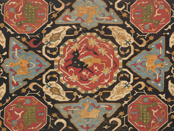 Bonhams : A rare Safavid embroidered cotton panel Caucasus, probably ...