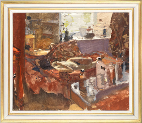 Bonhams : Ken Howard R.A. (British, born 1932) Reclining Nude in the Studio