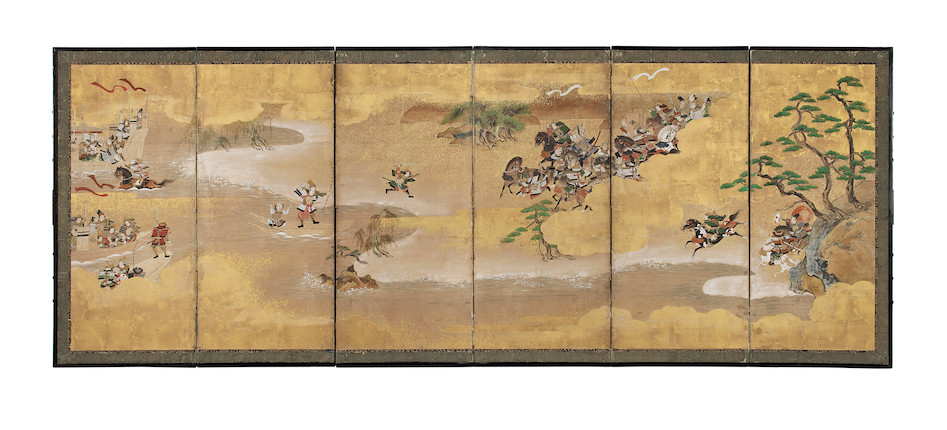 Bonhams : ANONYMOUS Scenes from the Genpei Wars Edo period (1615-1868 ...