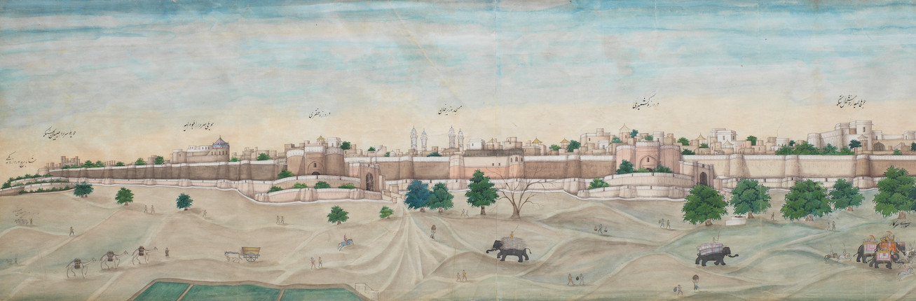 Bonhams : A large and impressive panoramic view of the city of Lahore ...