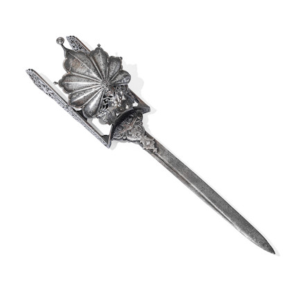 Bonhams : A rare South Indian copper-inlaid steel push dagger (katar ...