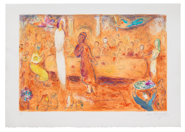 Bonhams : Marc Chagall (1887-1985) Mégaclès reconnait sa Fille pendant ...