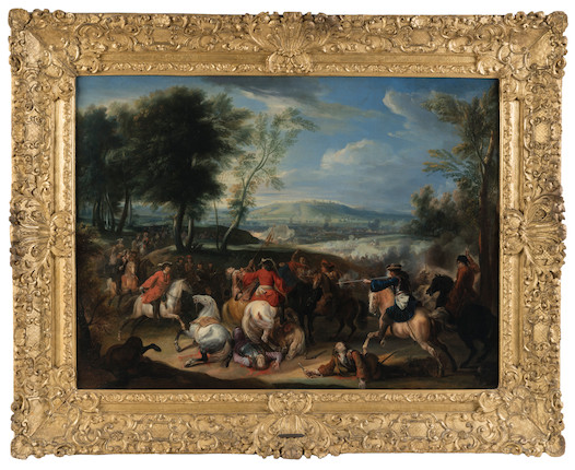 Bonhams : Jean-Baptiste Duru (French, 18th Century) A cavalry skirmish ...
