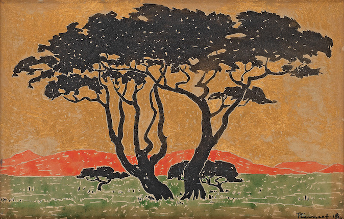 Bonhams : Jacob Hendrik Pierneef (South African, 1886-1957) Trees at ...