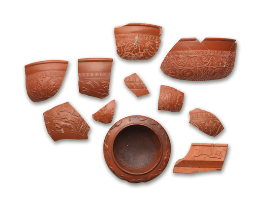 Bonhams : A Roman pottery Samian Ware bowl nine Samian ware bowl ...