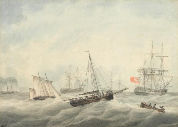 Bonhams : Samuel Atkins (British, fl.1787-1808) A British frigate ...