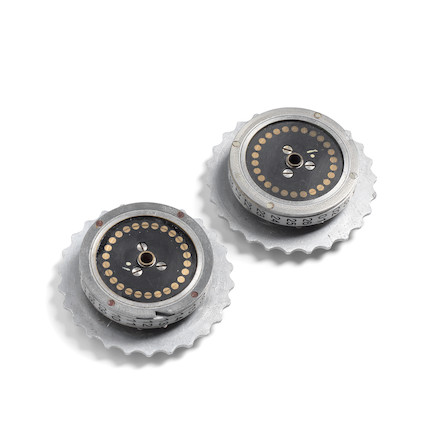 Bonhams : AN ENIGMA ROTOR BOX WITH TWO ROTORS, GERMAN, DATED 1936,