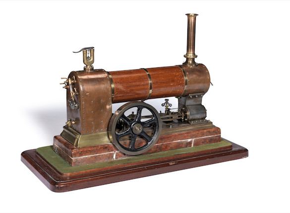 Bonhams : A MODEL UNDERTYPE STATIONARY HORIZONTAL STEAM ENGINE, ENGLISH ...