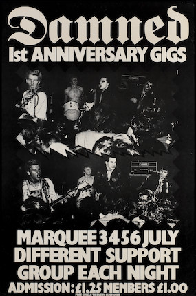Bonhams : The Damned A Promotional Poster For The Band's First ...