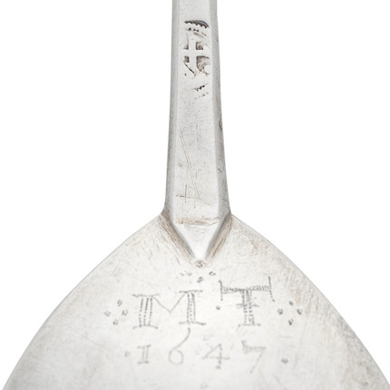 Bonhams : A 17th century provincial silver lion sejant spoon West ...