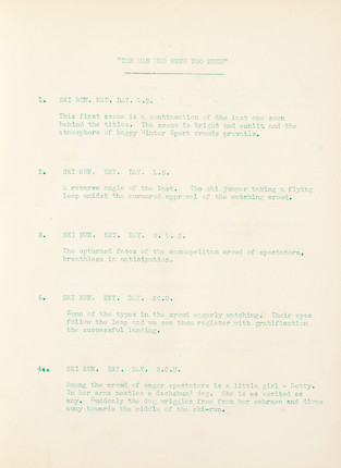 Bonhams : Alfred Hitchcock A Bound Presentation Script for 'The Man Who ...