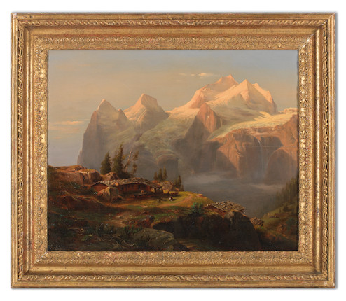 Bonhams : Alexandre Calame (Swiss, 1810-1864) Eiger, Monch and Jungfrau ...