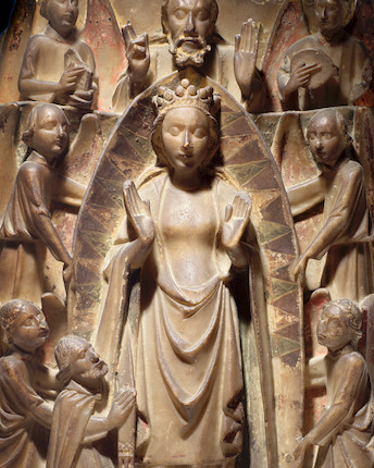 Bonhams : A Medieval Nottingham alabaster relief carved rectangular ...