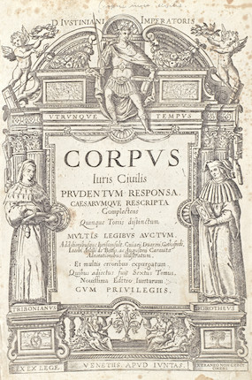 Bonhams : JUSTINIAN I Corpus iuris civilis prudentum responsa ...