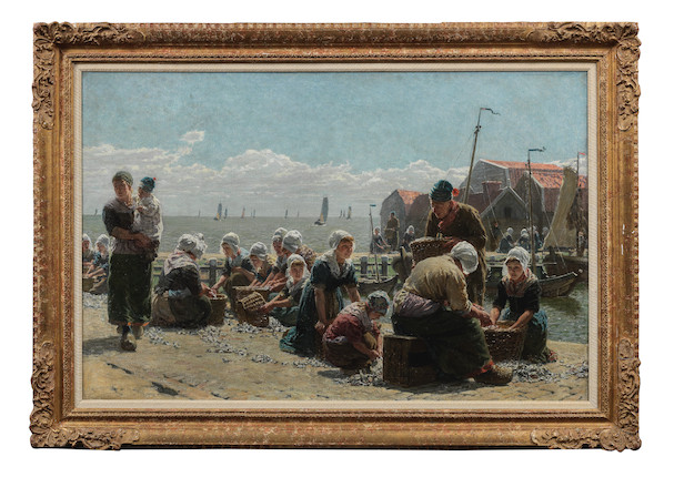 Bonhams : Sir George Clausen, RA, RWS (British, 1852-1944) Sorting the ...