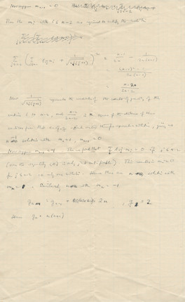 Bonhams : TURING (ALAN) Autograph mathematical calculations setting out ...