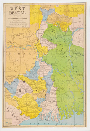 Bonhams : CALCUTTA AND BENGAL - MAPS. Guide Map of Calcutta & Howrah ...