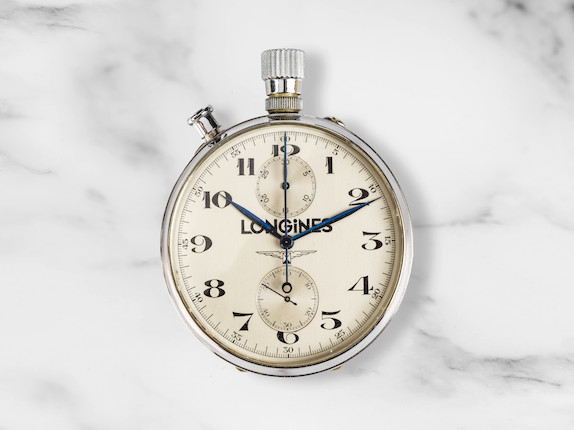 Bonhams Cornette de Saint Cyr : Longines. Chronographe stop watch à ...