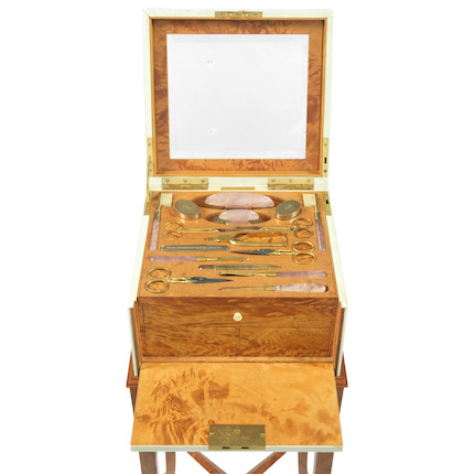 Bonhams : An Edwardian satinwood and ivory line-inlaid portable ...