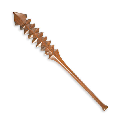 Bonhams : A Samoan carved hardwood Sawtooth Club (nifo'oti) possibly ...