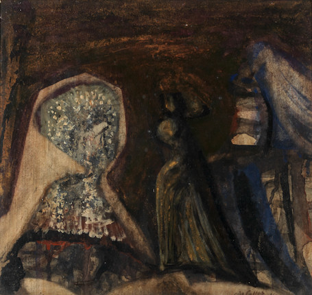 Bonhams : Cecil Collins (British, 1908-1989) Woman and Landscape