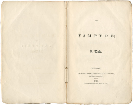 Bonhams : POLIDORI (JOHN WILLIAM) The Vampyre, a Tale, FIRST EDITION ...