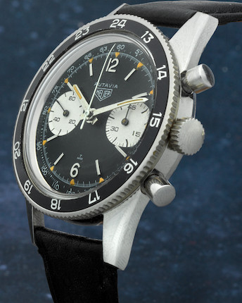 Bonhams : Heuer. A stainless steel manual wind chronograph wristwatch ...