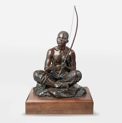 Bonhams : Anton van Wouw (South African, 1862-1945) Skapu Player, 1907 ...
