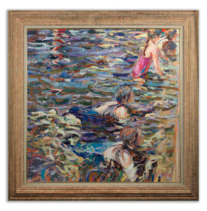 Bonhams : Arthur Karl Maderson (Irish, born 1942) The Swimming Lesson