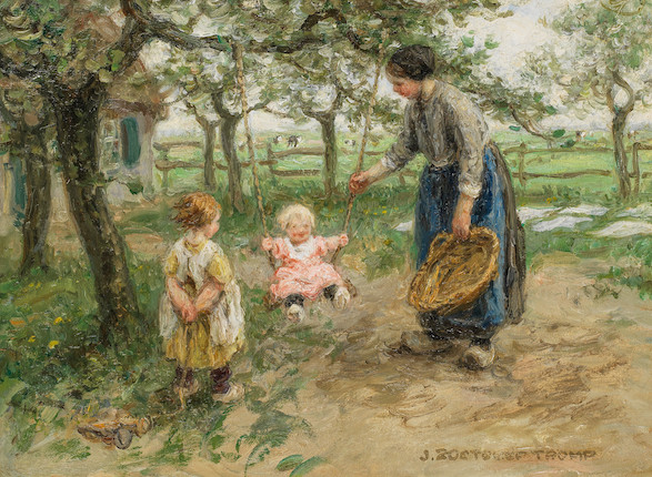 Bonhams : Jan Zoetelief Tromp (Dutch, 1872-1947) The garden swing