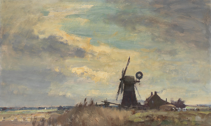 Bonhams : Edward Seago, RWS, RBA (British, 1910-1974) The marsh mill ...