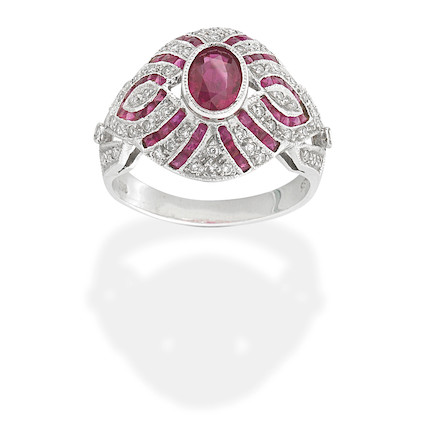 Bonhams : RUBY AND DIAMOND DRESS RING