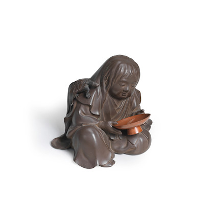 Bonhams : MASAZANE/SHOSHIN A Bronze Okimono (Table Ornament) Figure of ...