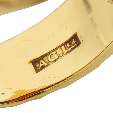 Bonhams : ANDREW GRIMA GARNET AND DIAMOND RING, 1972