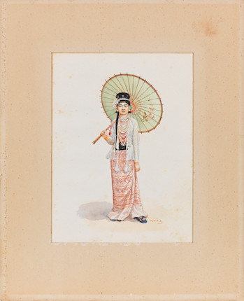 Bonhams : Mg Tun Hla (Burmese, 1874-1946) Three portrait studies of ...