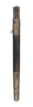 Bonhams : A rare set of three Ottoman silver-damascened steel Jarids ...