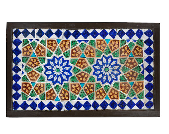 Bonhams : A Kashi mosaic pottery tile panel North India, 19th/ 20th Century