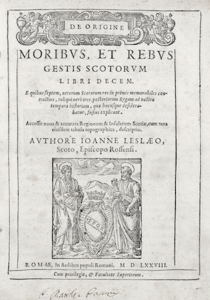 Bonhams : LESLIE (JOHN) De origine moribus, et rebus gestis Scotorum, 2 ...