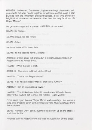 Bonhams : A draft script for The Play What I Wrote 2003