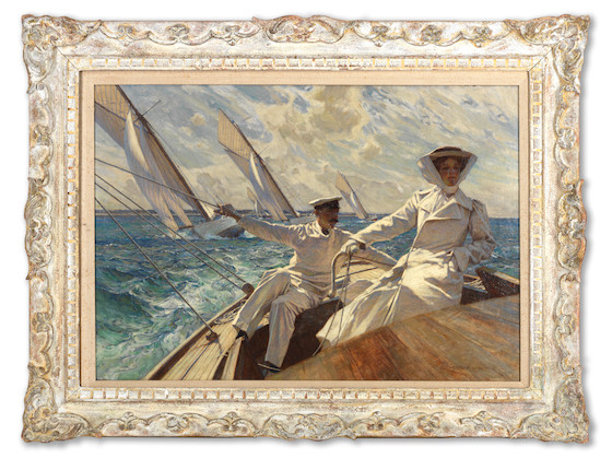 Bonhams : Charles Murray Padday (British, 1868-1954) 'Nearing the Mark'