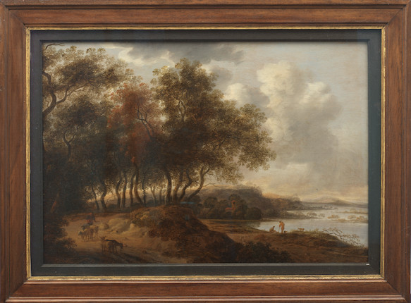 Bonhams : Pieter Cosyn (Rijswijk 1630-1667 The Hague) Wooded river ...