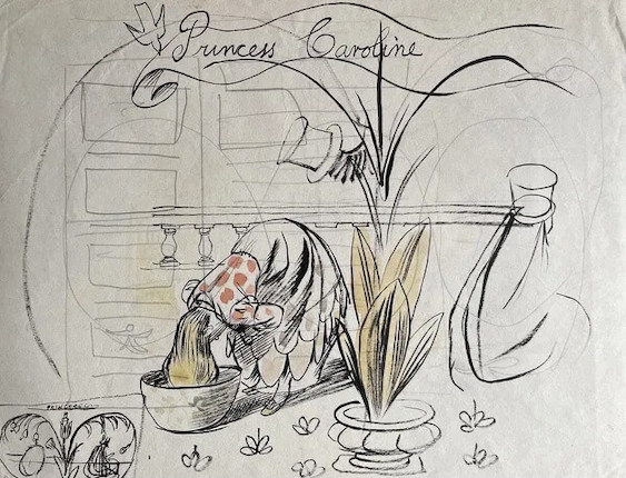 Bonhams : Evelyn Dunbar (British, 1906-1960) Princess Caroline 35.5 x ...