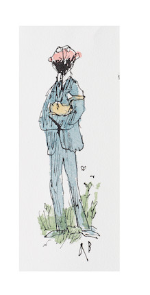 Bonhams : Sir Quentin Blake (British, born 1932) Gentleman with Bird No ...