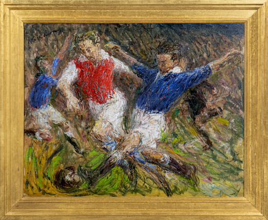 Bonhams : William E. Narraway (British, 1915-1979) The Tackle 61 x 76.5 ...